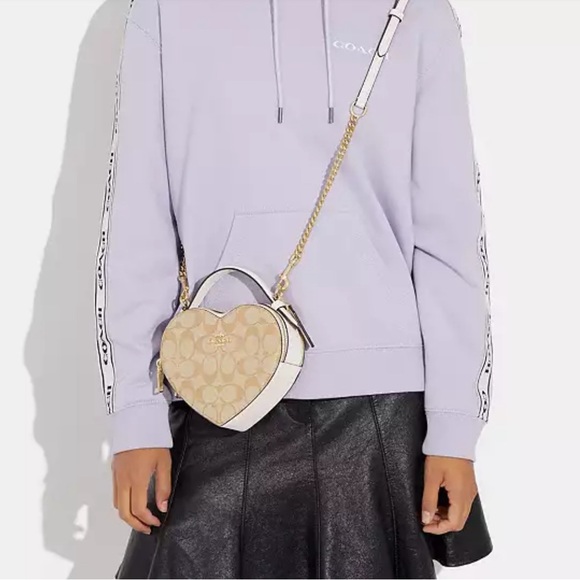 Coach | Bags | Coach Heart Crossbody In Signature Canvas | Poshmark